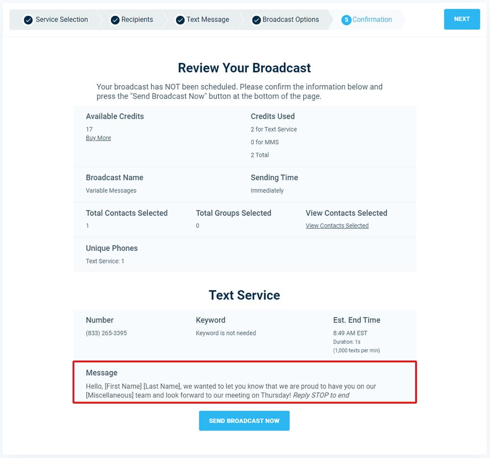 Text (SMS) Variable Messaging Service | DialMyCalls